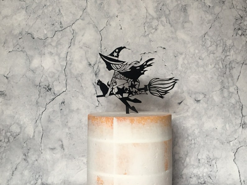 Witch Birthday Cake Topper Flying Witch Cake Topper Witch on - Etsy UK