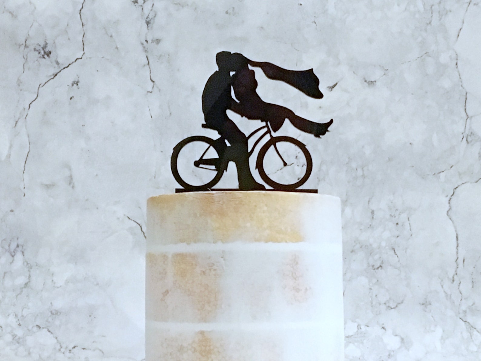 Bride and Groom Cycling Cake Topper Bicycle Silhouette | Etsy UK