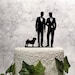 Gay Wedding Cake Topper With 2 Grooms and Cockapoo Dog - Etsy UK
