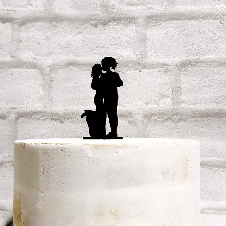 Black Couple Wedding Cake Topper, Bride and Groom With Dreadlocks ...