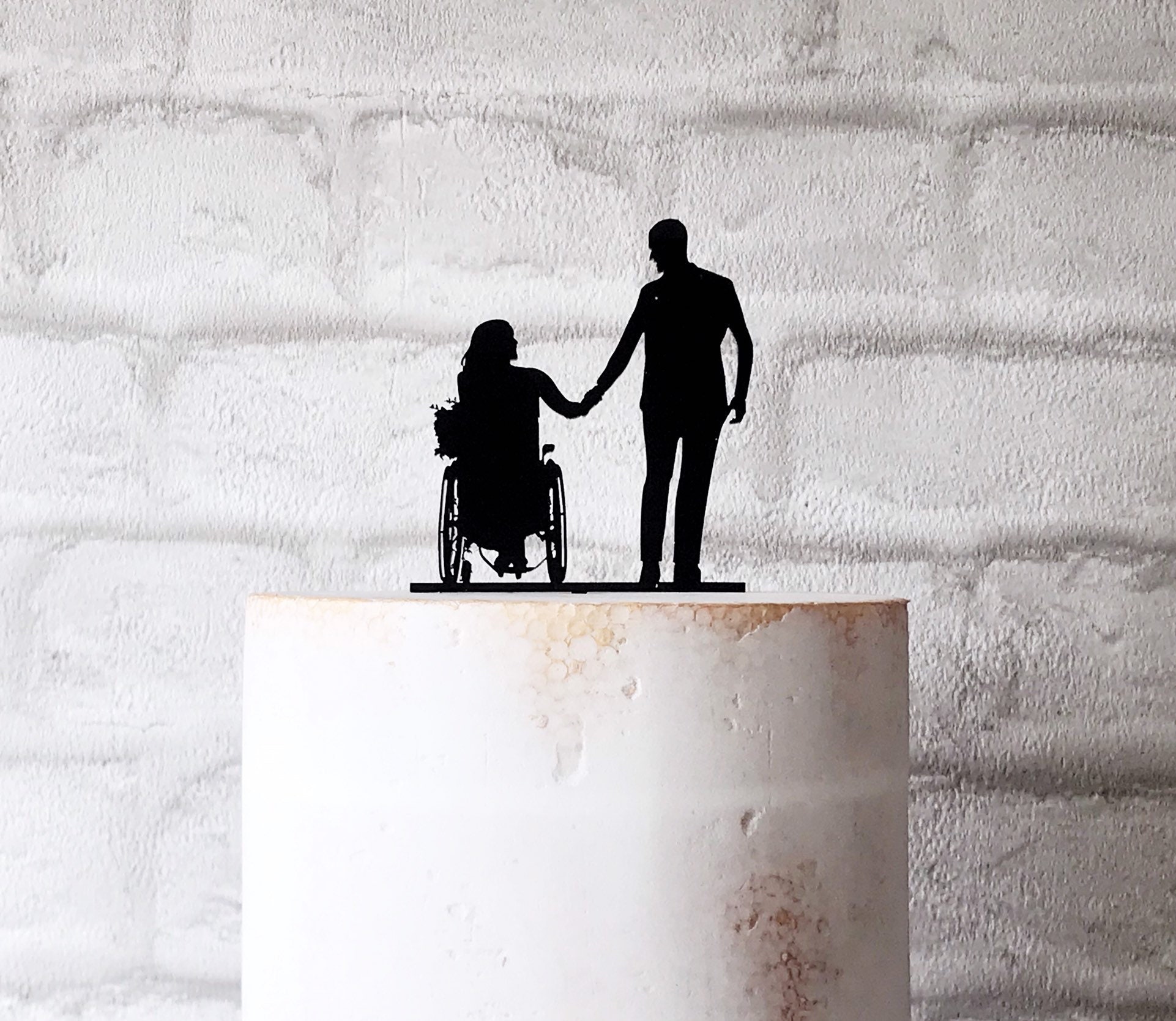 Wheelchair Silhouette Wedding Cake Topper Acrylic Decoration - Etsy UK