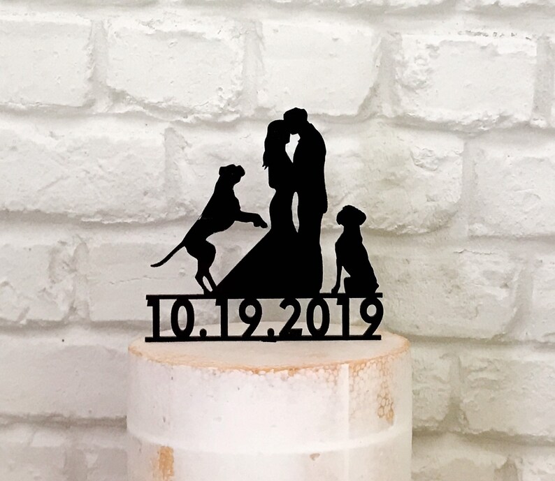 2 Boxer Dogs Wedding Cake Topper - Etsy