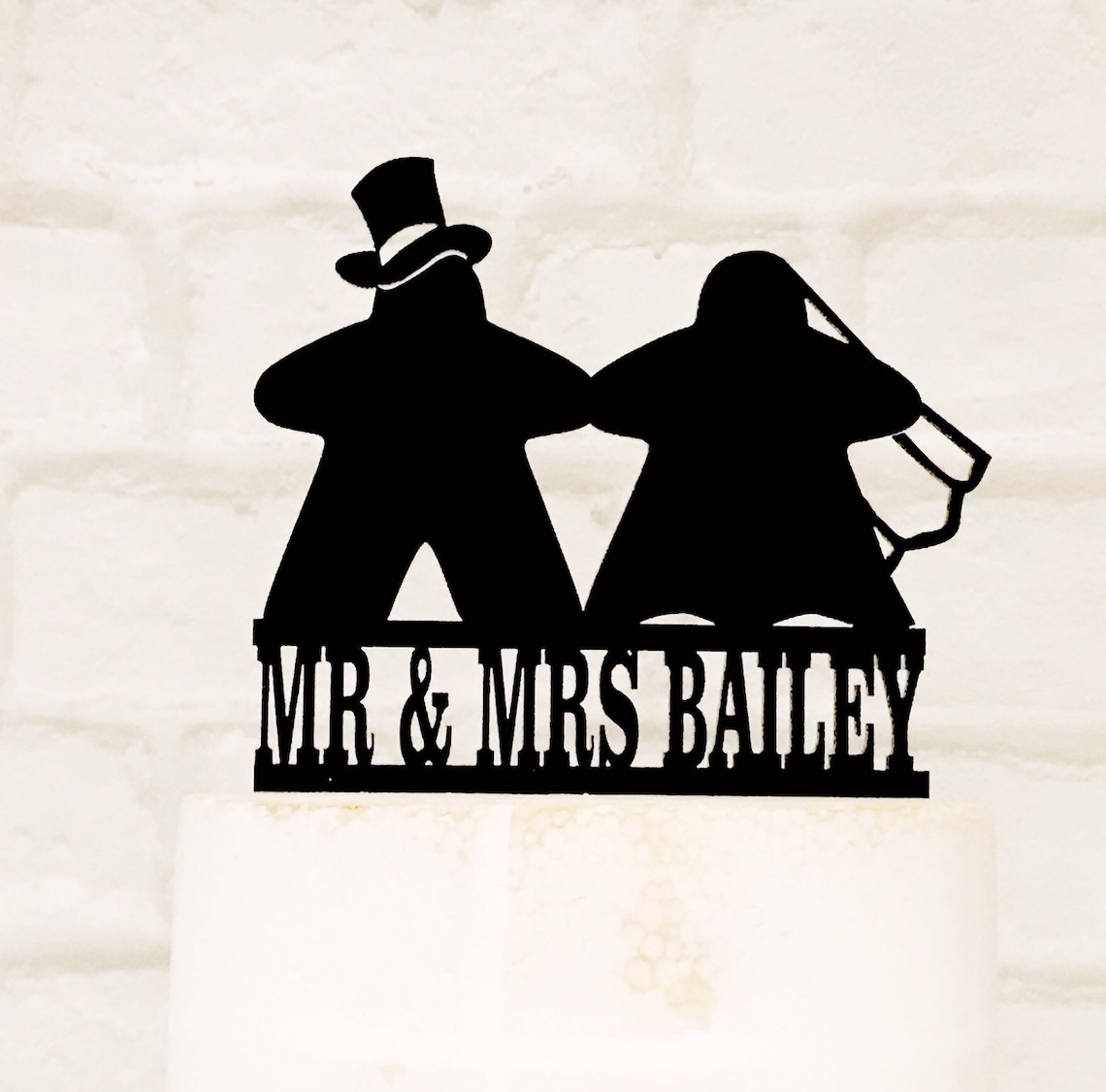 Personalised Meeple Bride and Groom Wedding Cake Topper - Etsy