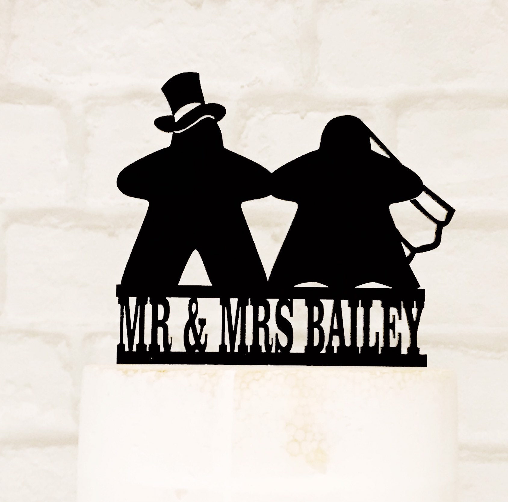 Personalised Meeple Bride and Groom Wedding Cake Topper - Etsy