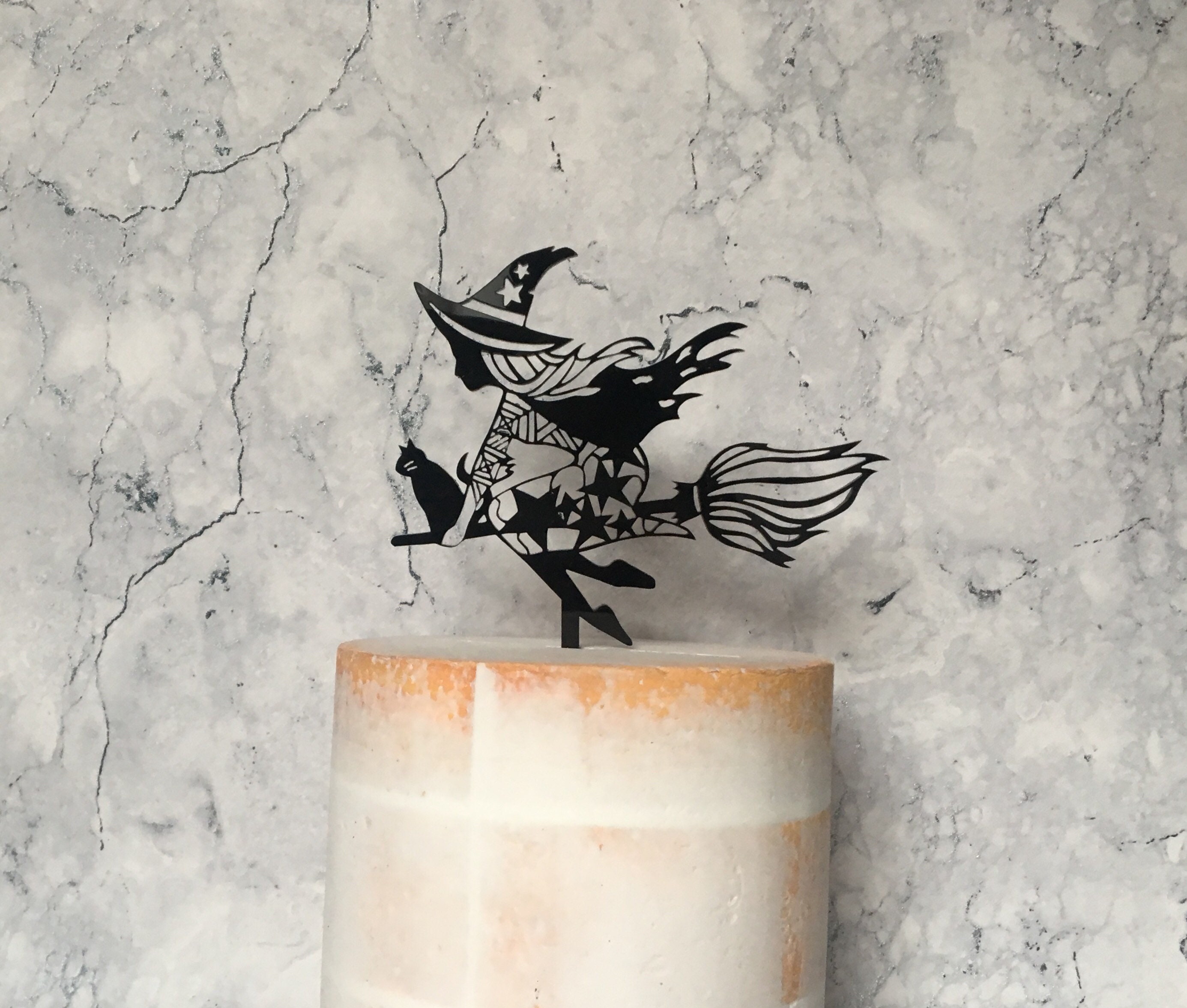 Witch Birthday Cake Topper Flying Witch Cake Topper Witch on - Etsy UK