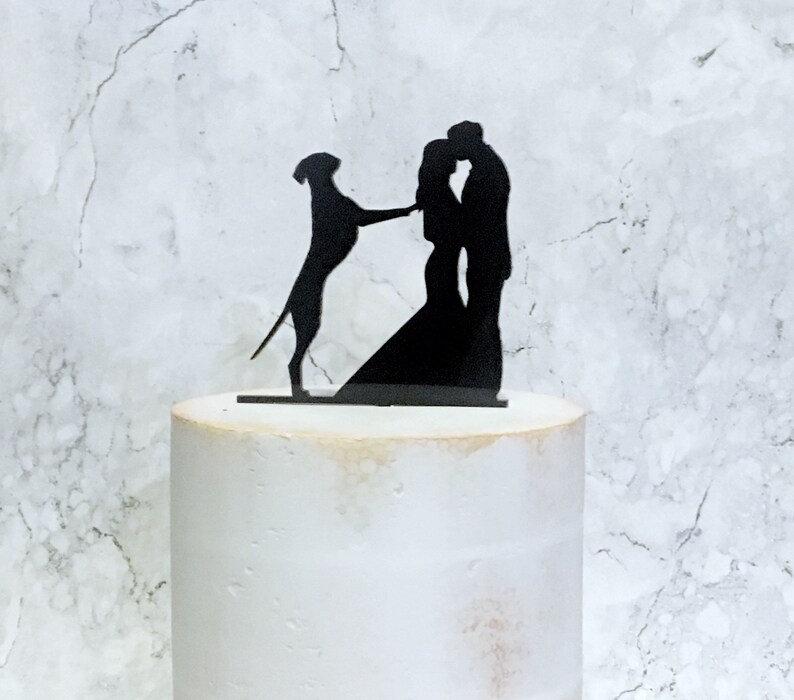 Great Dane Wedding Cake Topper, Silhouette Wedding Cake Topper With Dog ...