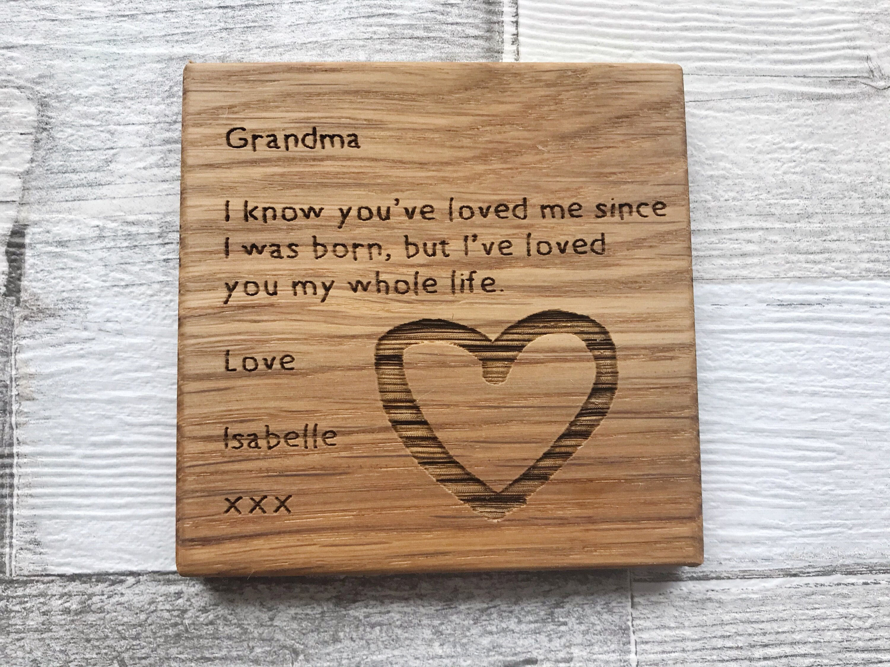 Personalised Oak Coaster Letterbox Gift, Christmas Present for ...