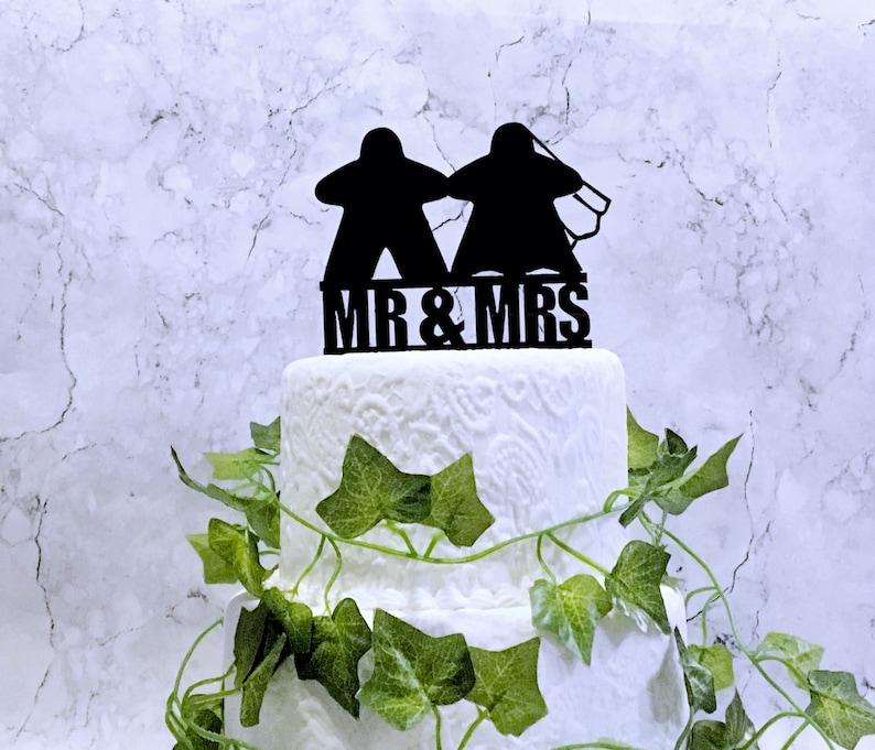 Meeple Wedding Cake Topper Meeple Bride and Groom Board Game - Etsy UK