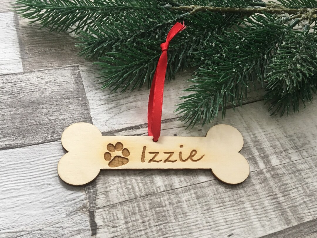 Personalised Dog Bone Christmas Ornament, Wooden Christmas Tree ...