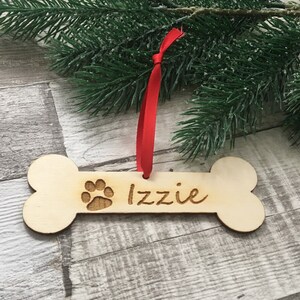 Personalised Dog Bone Christmas Ornament, Wooden Christmas Tree ...