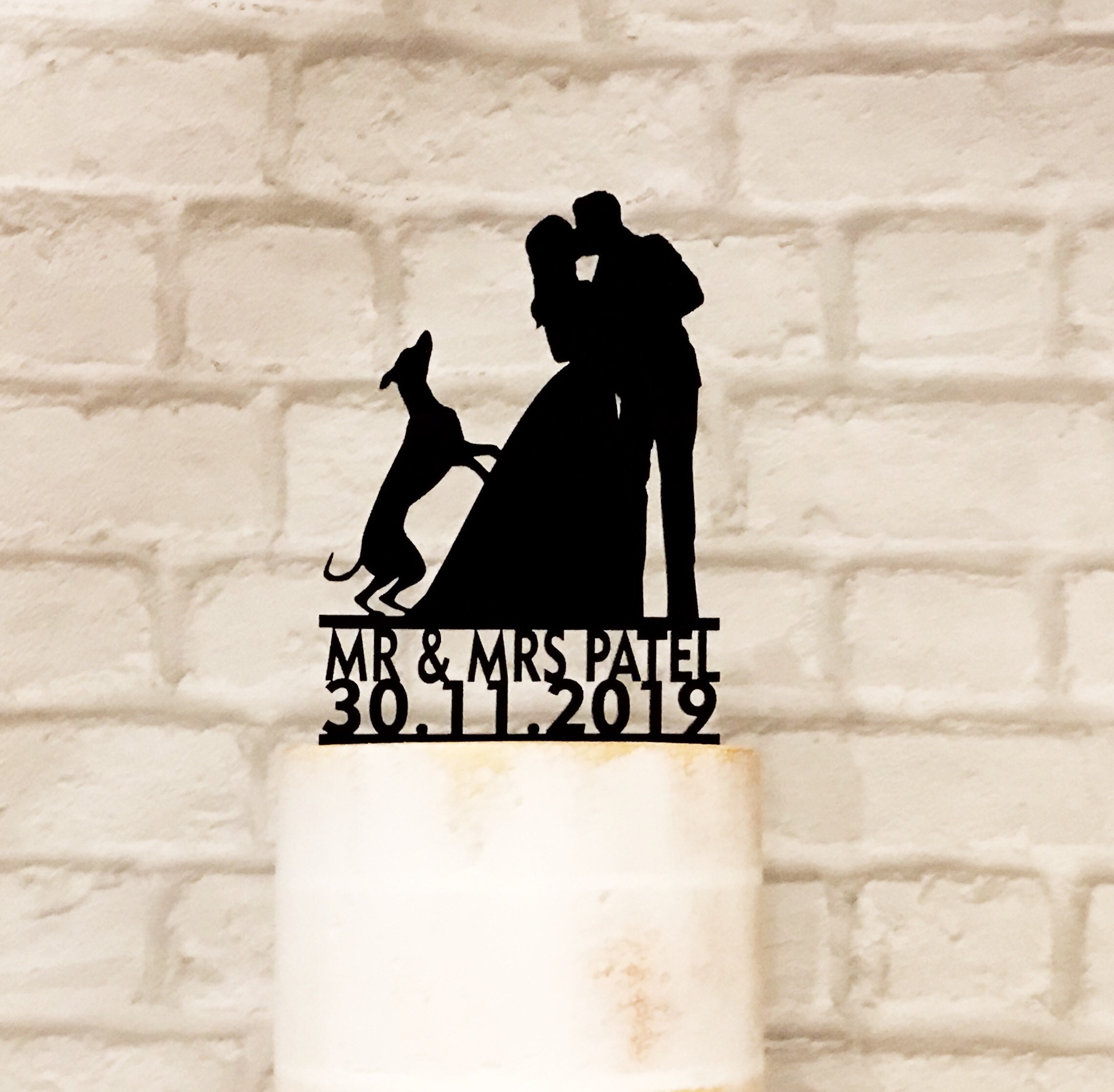 Greyhound Wedding Cake Topper Acrylic Silhouette Decoration - Etsy