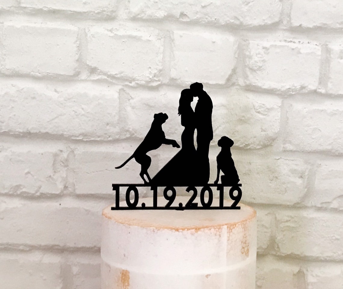 2 Boxer Dogs Wedding Cake Topper - Etsy