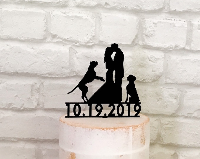 2 Boxer Dogs Wedding Cake Topper - Etsy