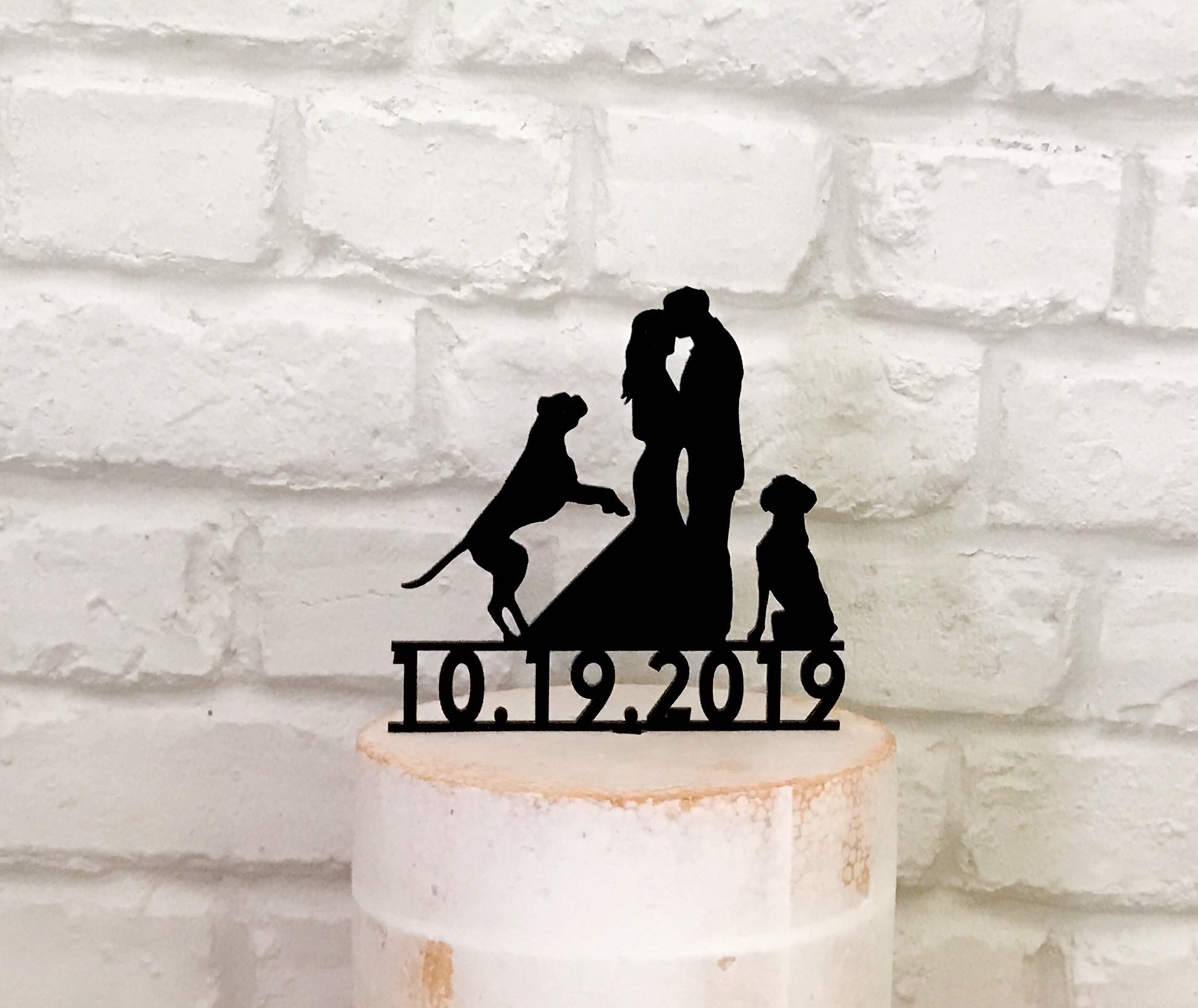 2 Boxer Dogs Wedding Cake Topper - Etsy