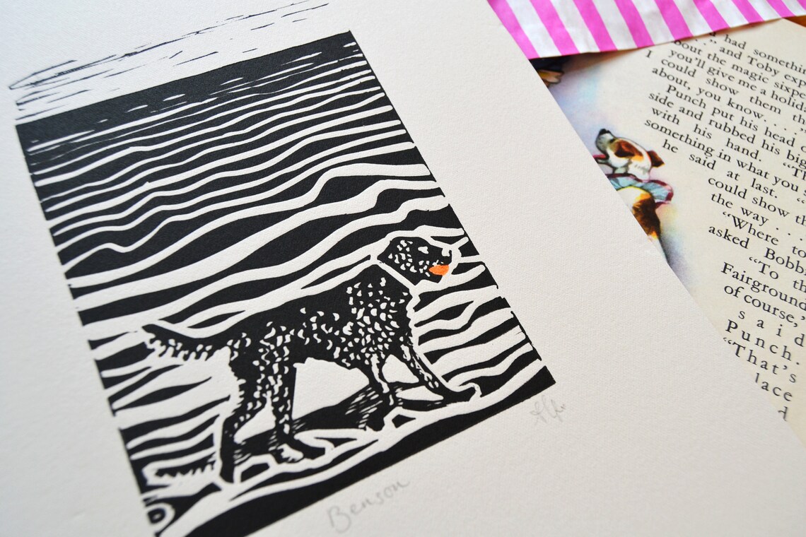 A4 Artist Proof Lino Print: Benson | Etsy