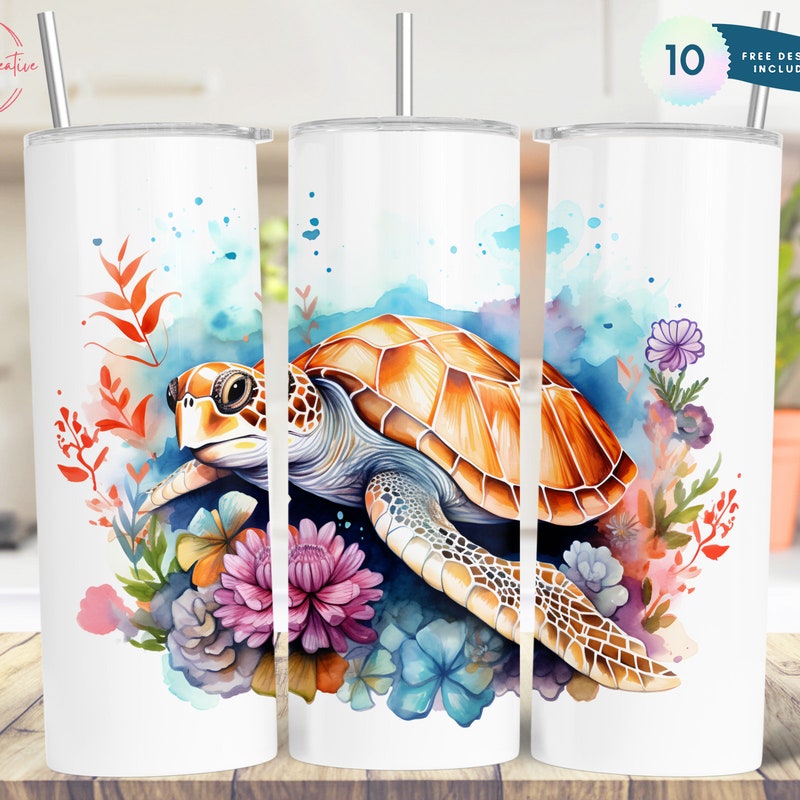 Turtle Tumbler - Etsy