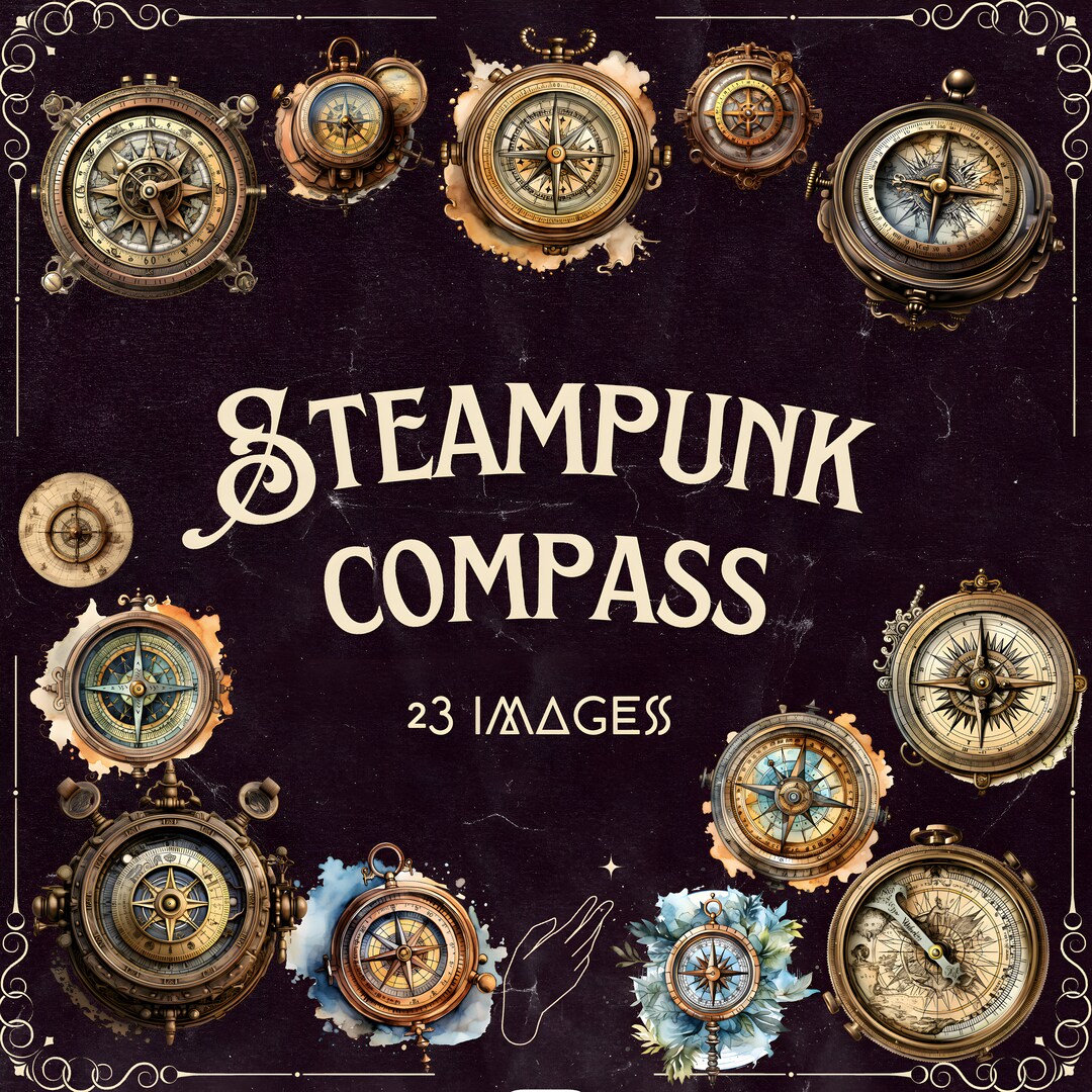 Steampunk Clipart Compass Image Adventure Exploration Map Picture ...