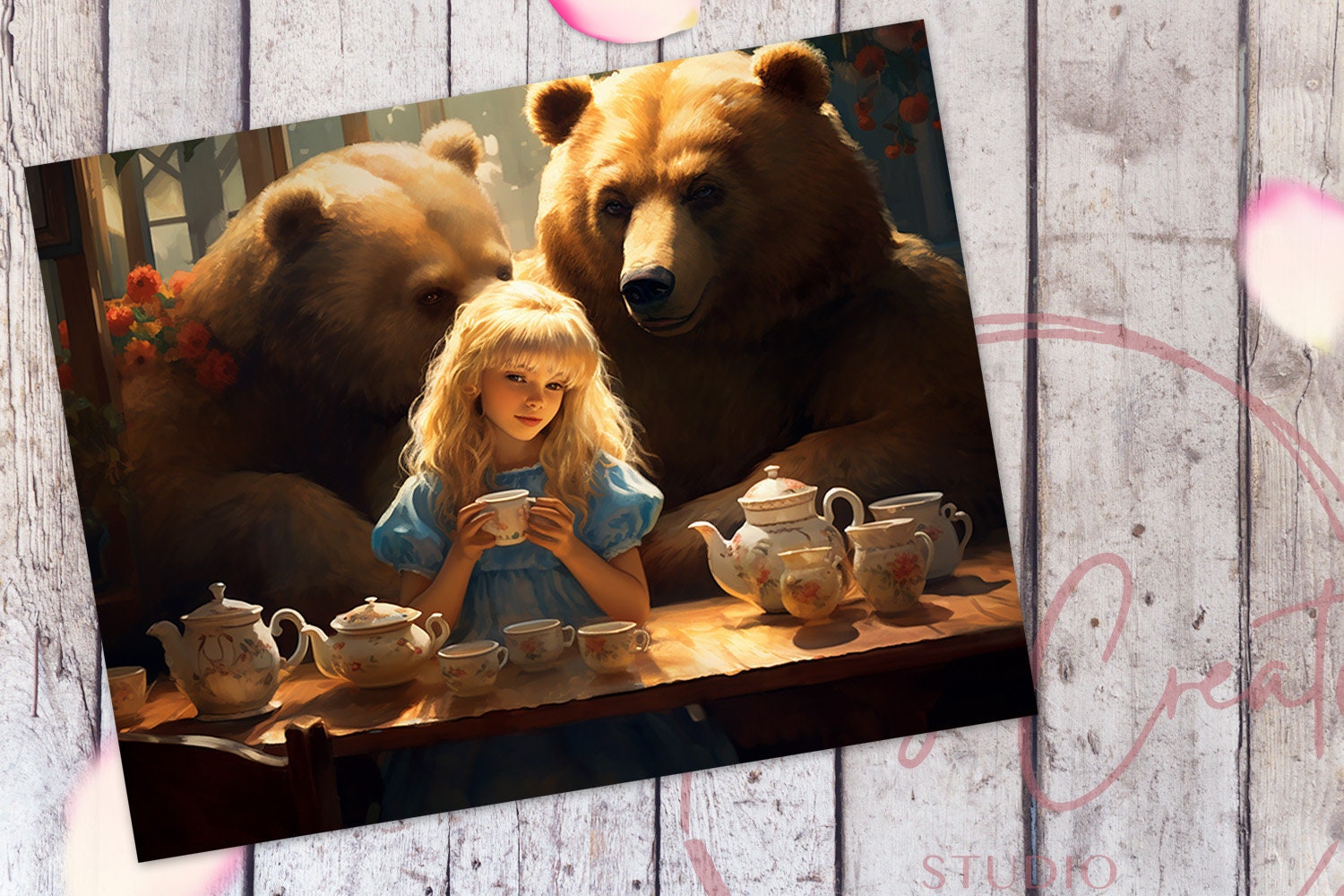 Fairy Tale Goldilocks and Bears 20 Oz Skinny Tumbler - Etsy