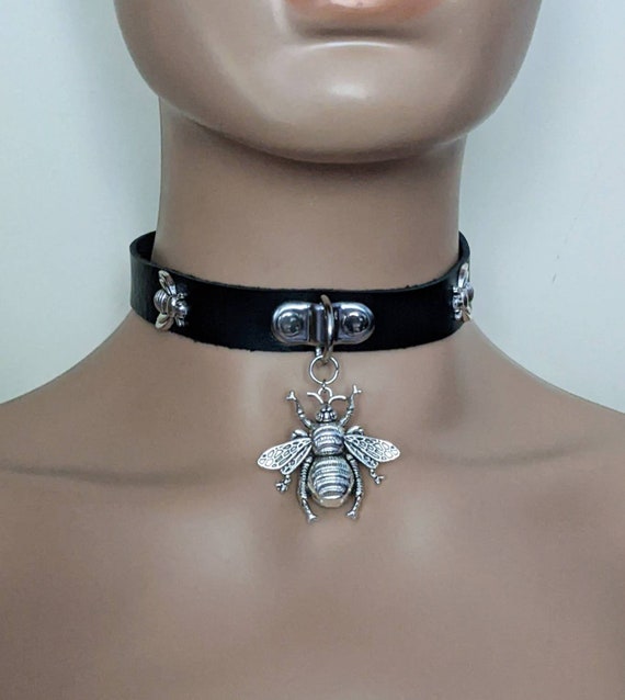 Steampunk Choker With Tibetan Silver Bee Pendant Goth Choker - Etsy UK