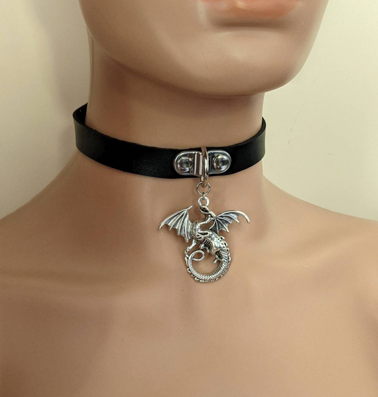 Dragon Goth Choker Silver Dragon Day Collar Choker Gothic - Etsy