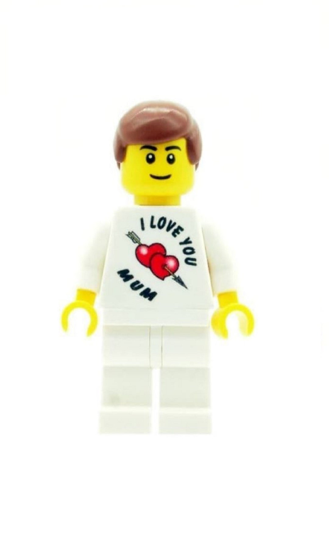 Custom Minifigure Mothers Day Male Figure (I Love You Mum) Keychain ...