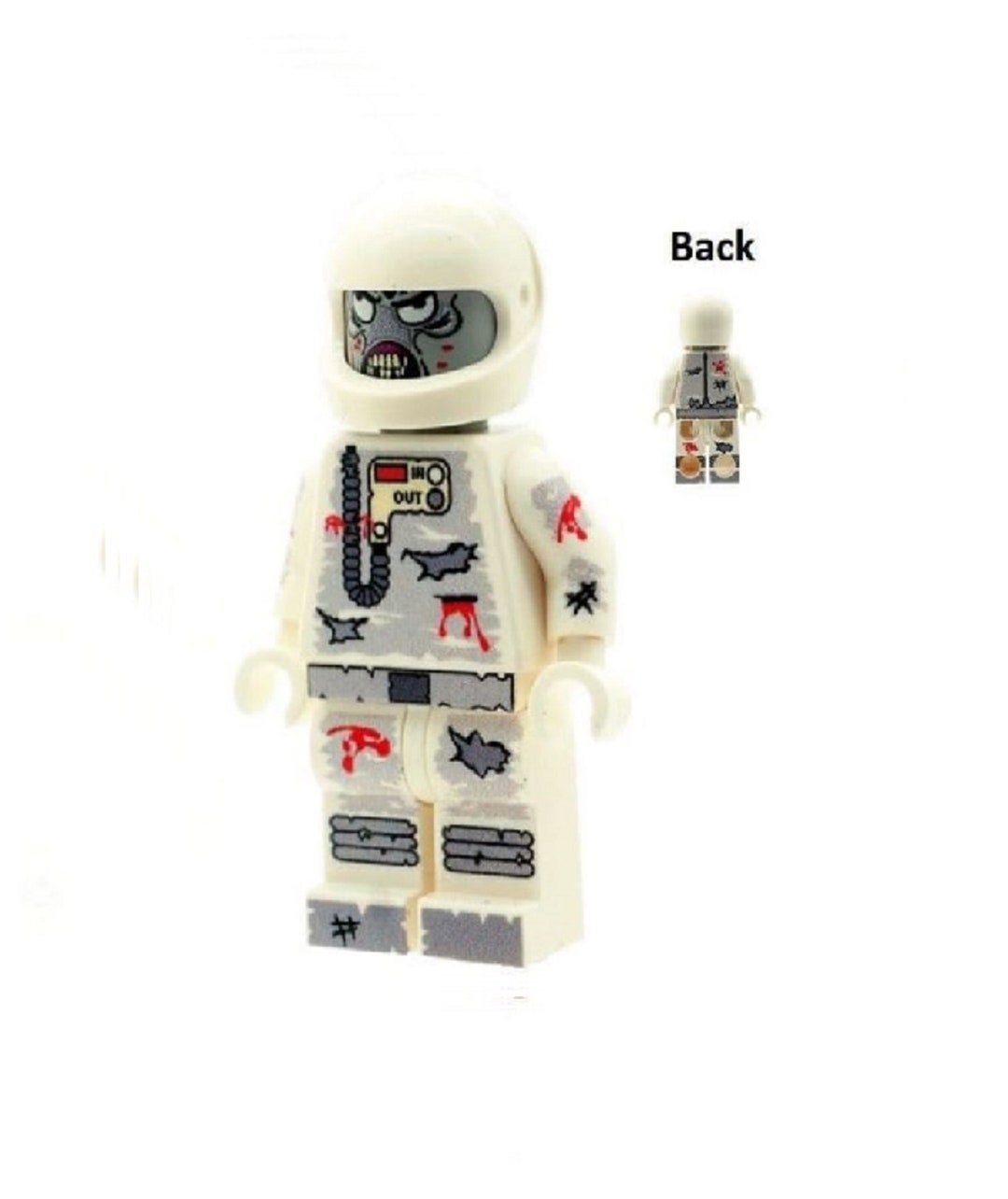 Custom Minifigure Zombie Spaceman With Keychain Option - Printed on ...