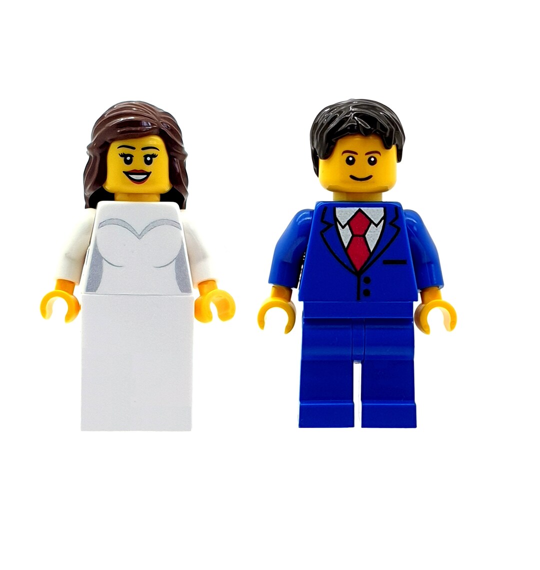 Custom Minifigures Bride and Groom Printed on LEGO Parts - Etsy