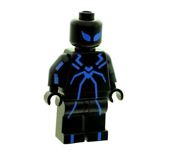 Spider Man in Stealth Blue Suit Printed On LEGO Parts Custom Designed ...