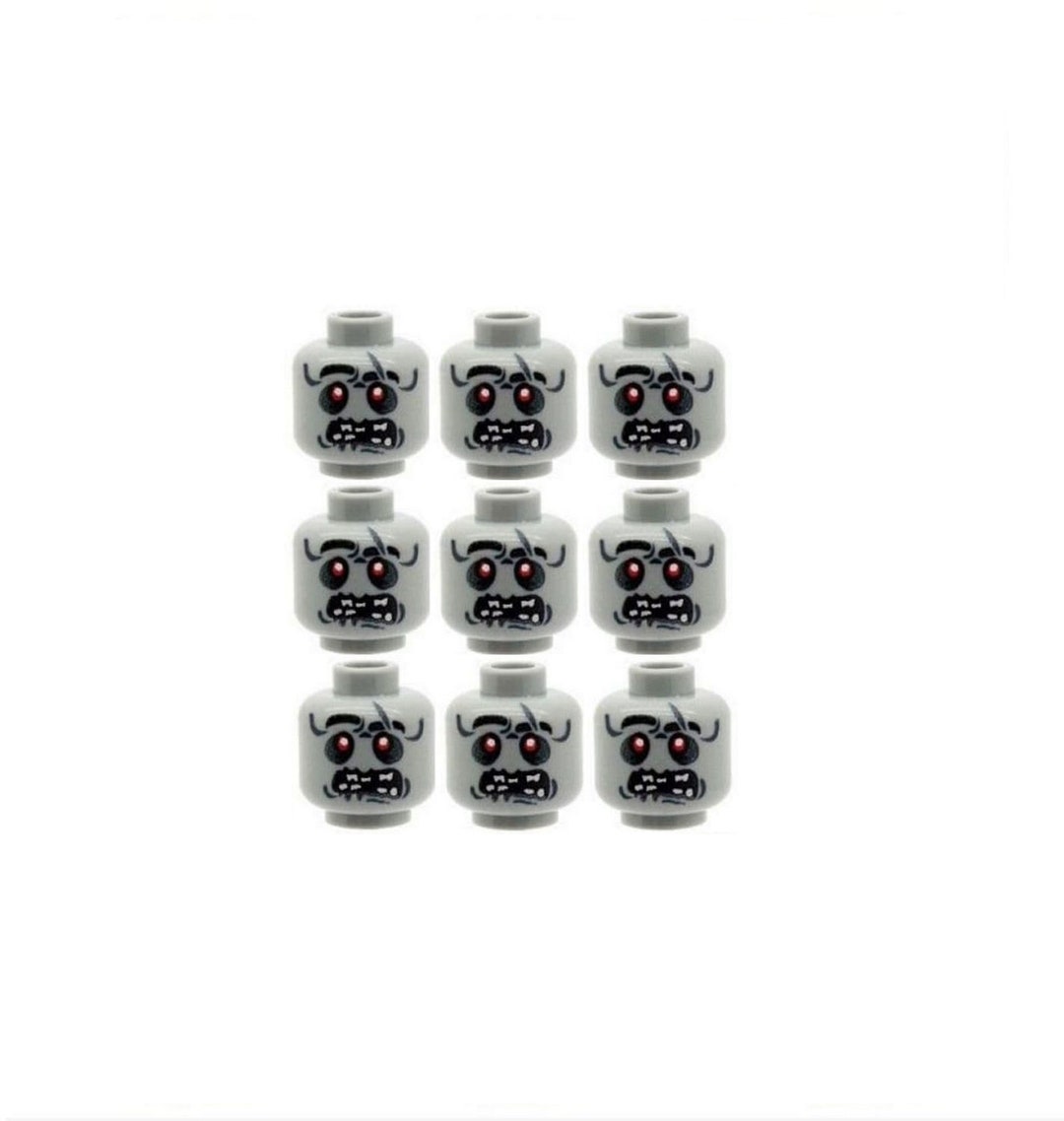Pack of 9 Custom Designed Minifigure Zombie Heads Printed on LEGO Parts ...