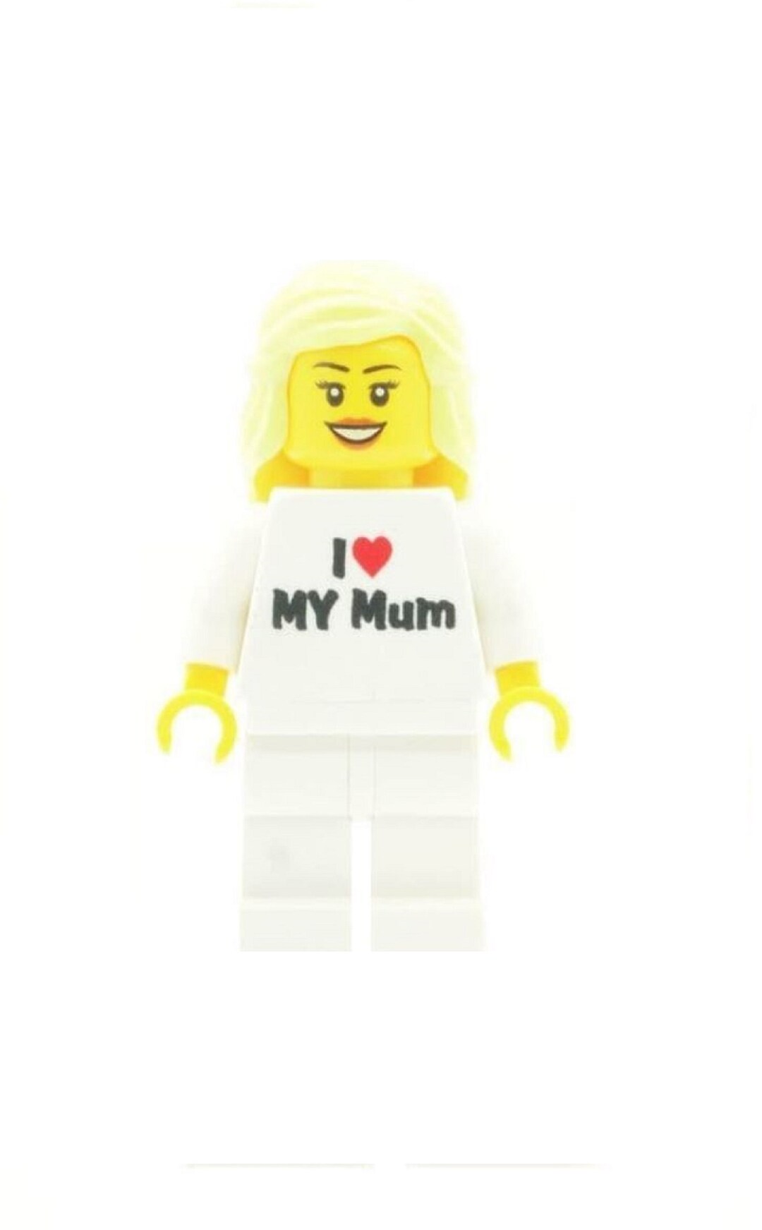 Custom Minifigure Mothers Day Female Figure (I Love My Mum) Keychain ...