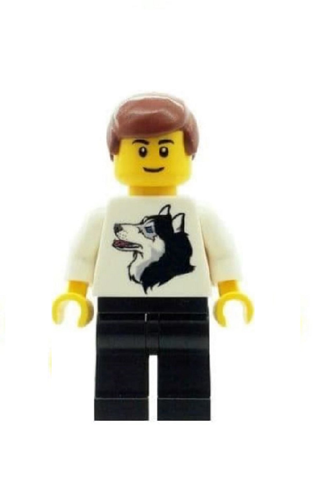 Custom Minifigure Boy Male With Husky T-shirt With Keychain Option ...