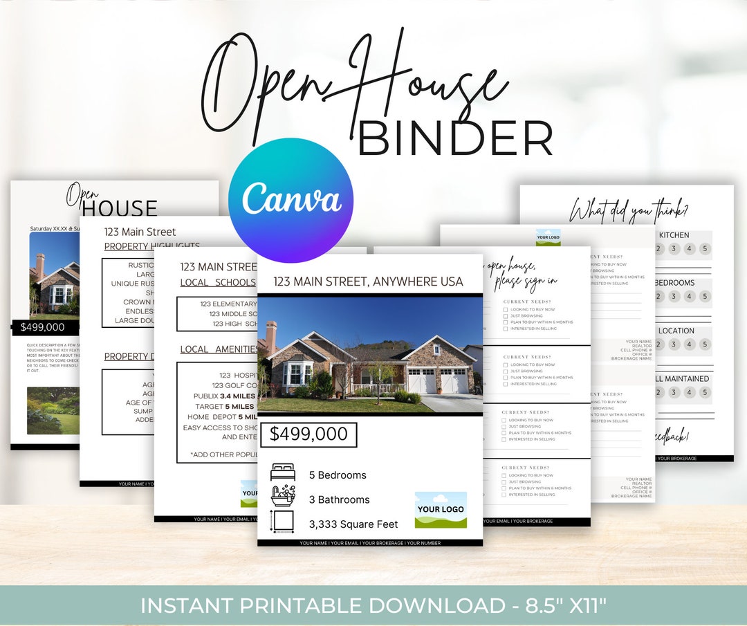 Real Estate Marketing Templates - Open House Binder Material - Sign in ...