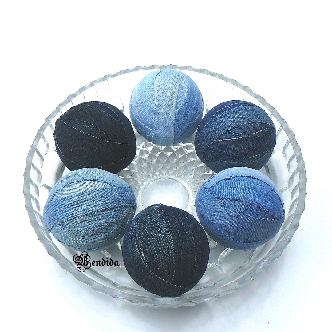 Denim Decorative Rag Balls for Bowls, Vase or Basket Fillers Orbs ...
