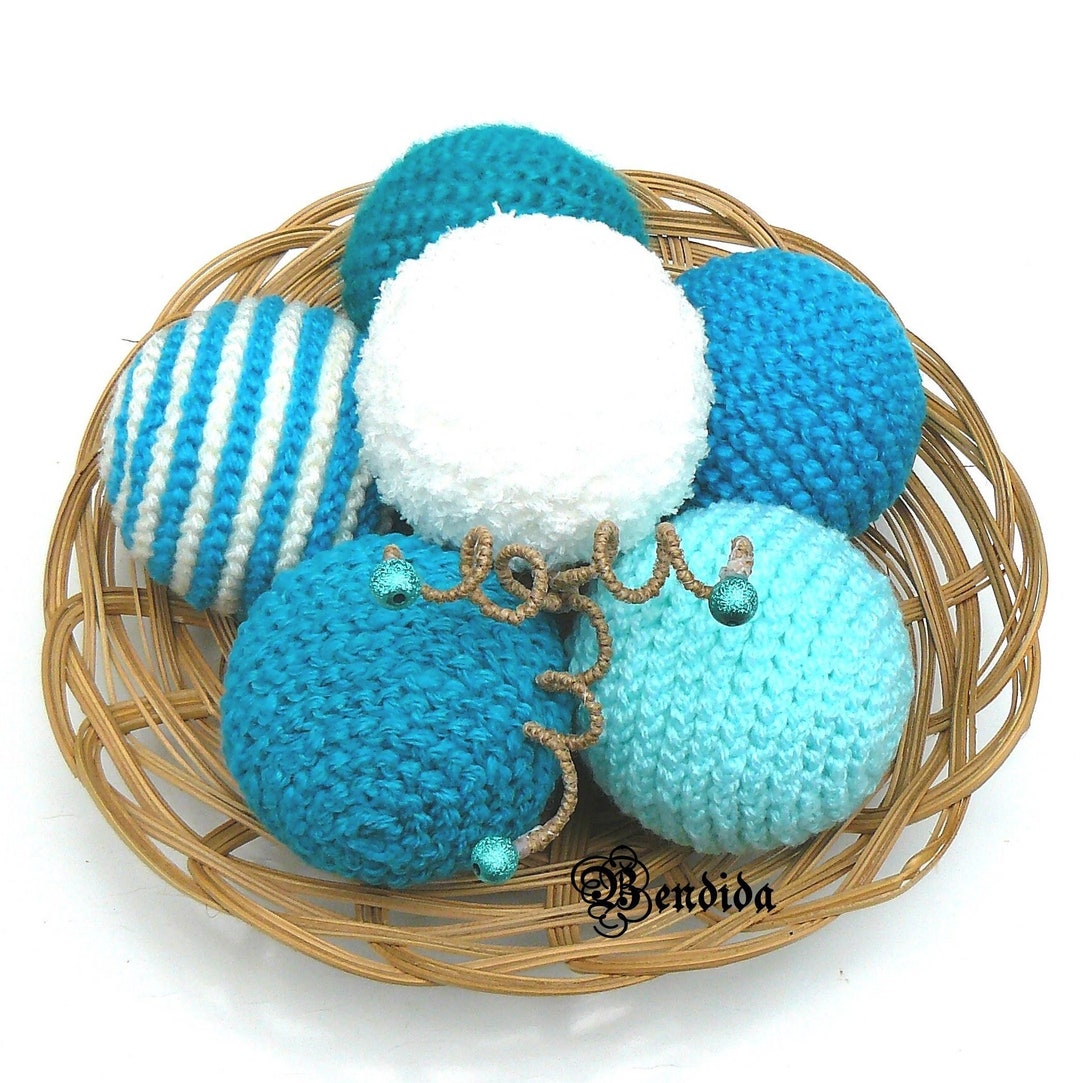 Turquoise Blue Decorative Balls for Bowl, Vase Fillers Orbs, Rope Yarn ...