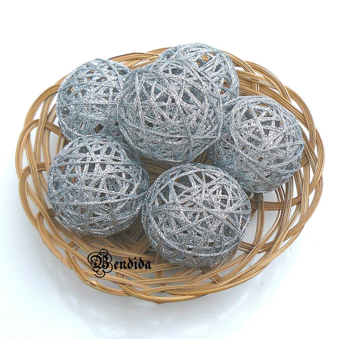 Silver Decorative Balls for Bowl Vase Fillers Orbs Sparkle - Etsy