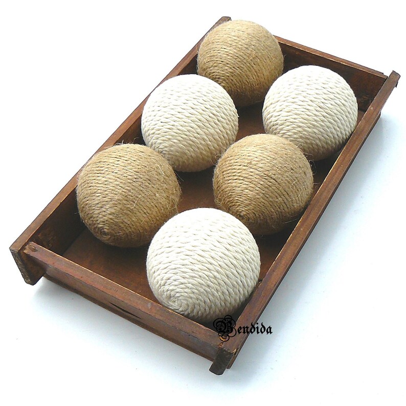 Jute Rope Decorative Balls for Bowls, Vase Fillers Twine Orbs, Macrame ...
