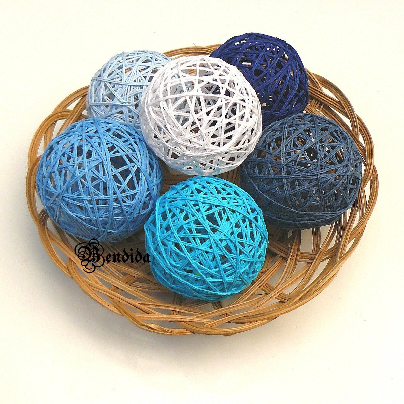 3 Blue Decorative Balls for Bowls Vase Fillers Orbs - Etsy