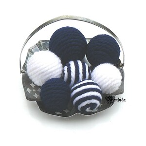 Navy Blue and White Decorative Balls for Bowls, Vase Fillers Orbs, Rope ...