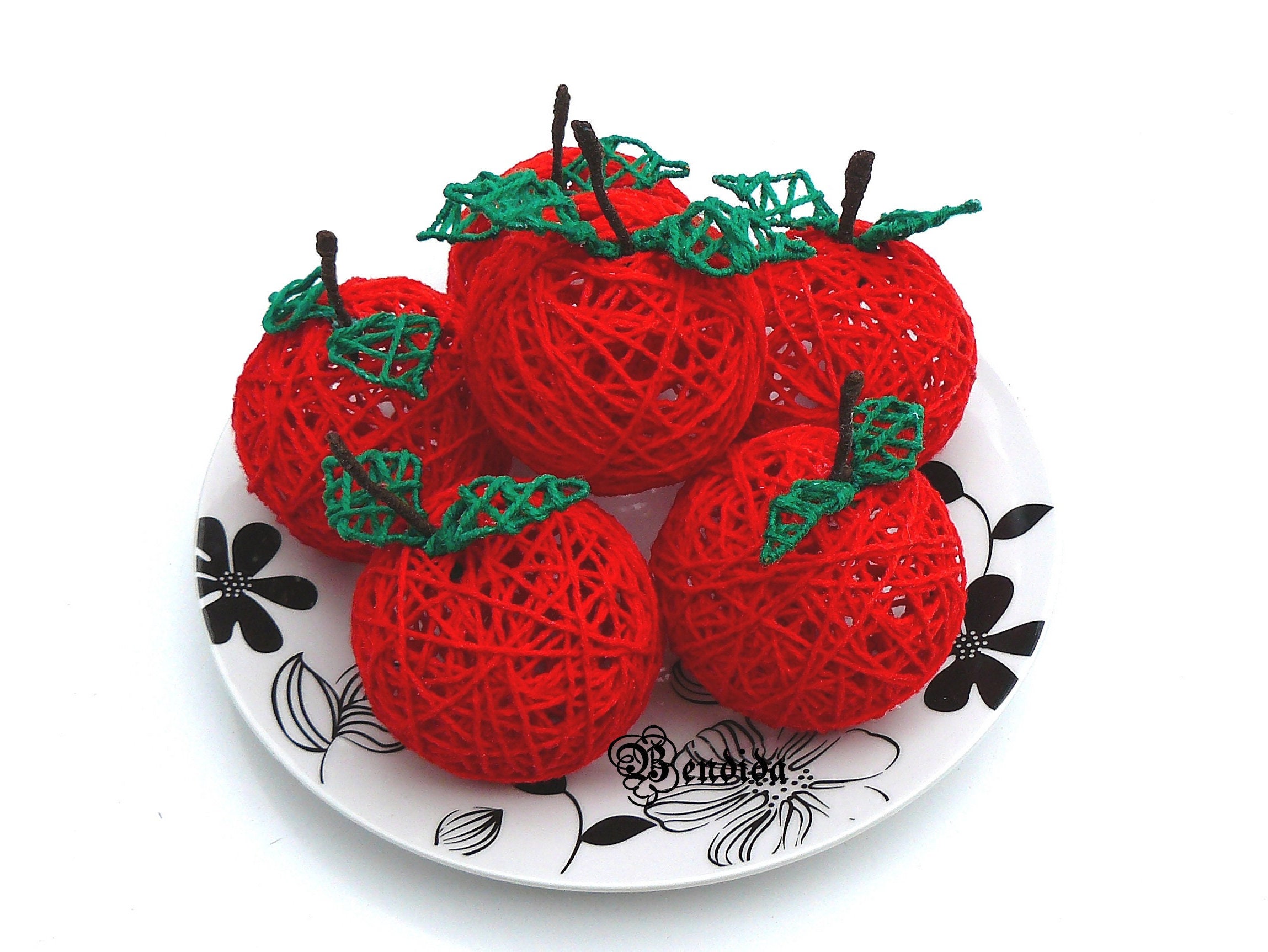 Apple Decorative Balls for Bowl Vase Fillers Red Orbs Wrap | Etsy