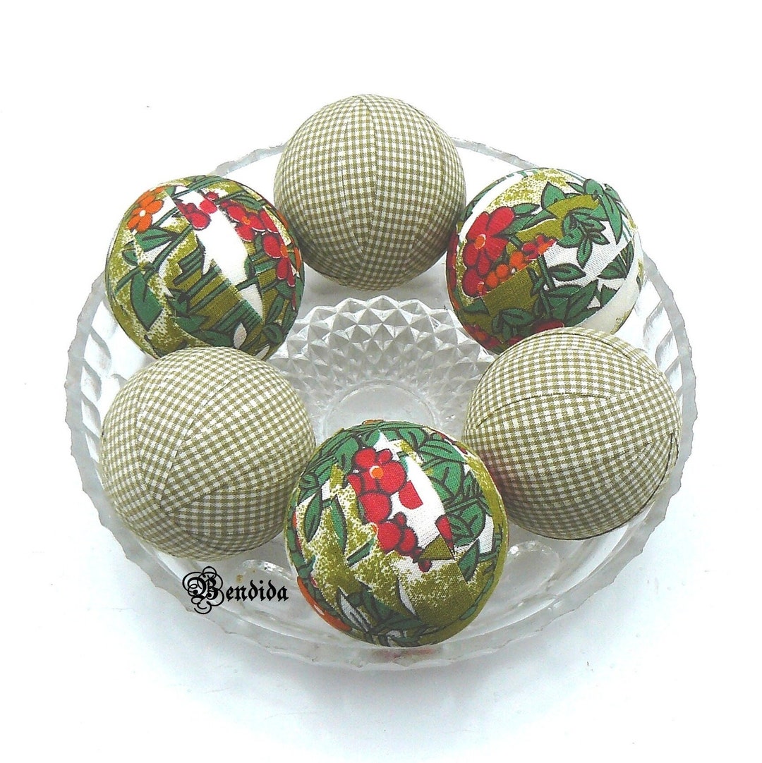 Green Rag Balls for Bowls, Decorative Floral Orbs Vase Jar Fillers ...