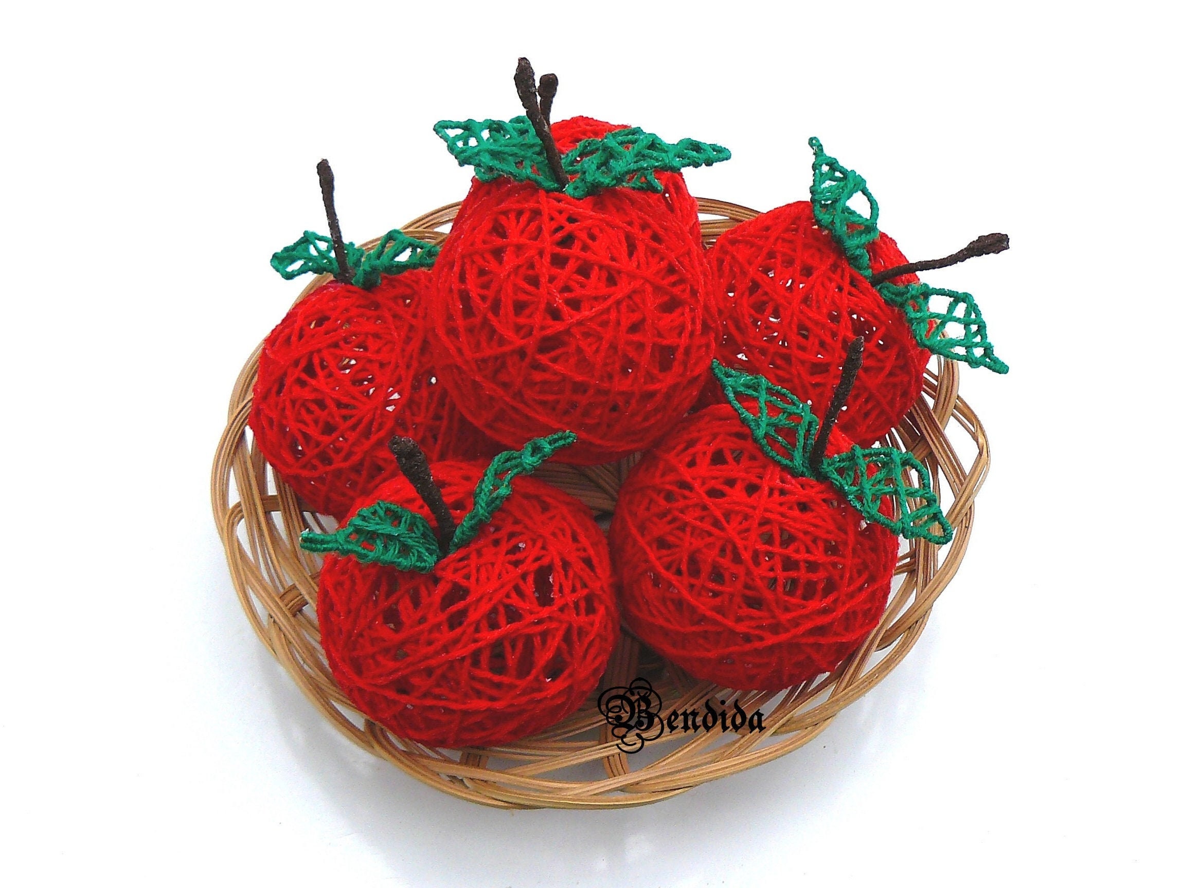 Apple Decorative Balls for Bowl Vase Fillers Red Orbs Wrap | Etsy