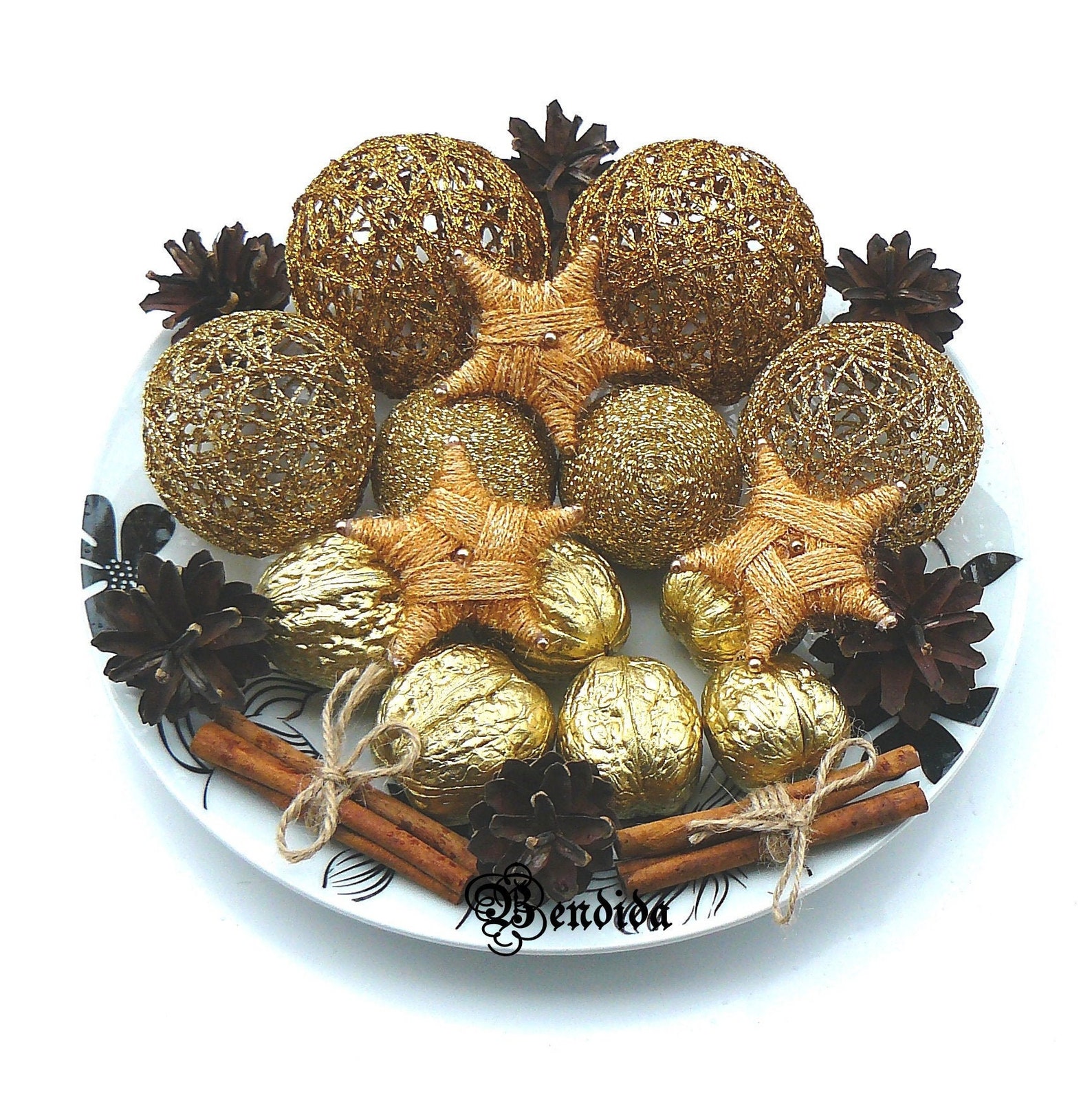 Gold Decorative Balls for Bowls Vase Fillers Orbs Yarn - Etsy