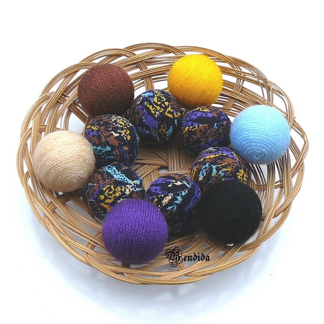 12 Colorful Decorative Balls for Bowls, Vase Fillers Orbs, Fabric and ...