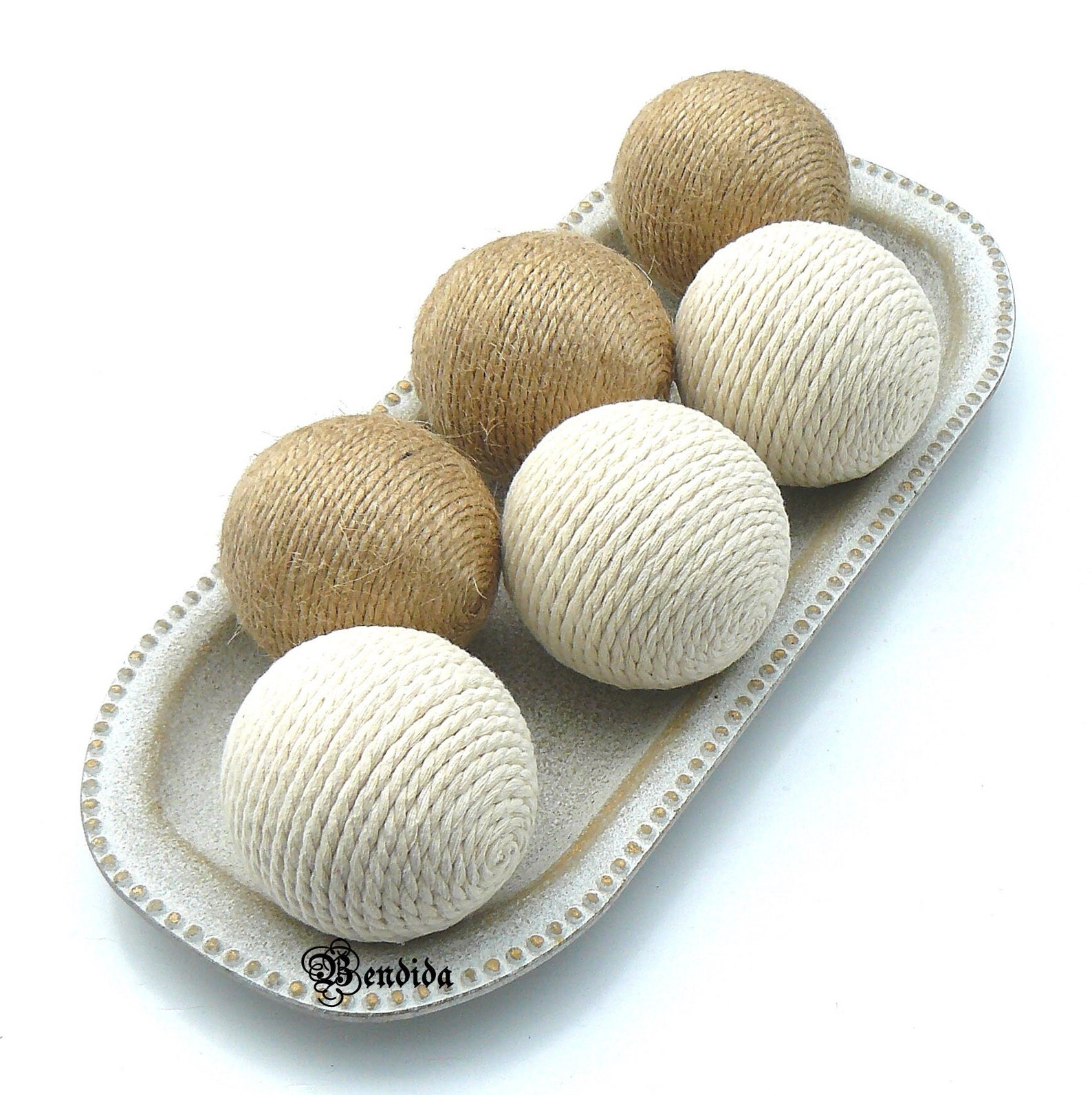 Jute Rope Decorative Balls for Bowls, Vase Fillers Twine Orbs, Macrame ...