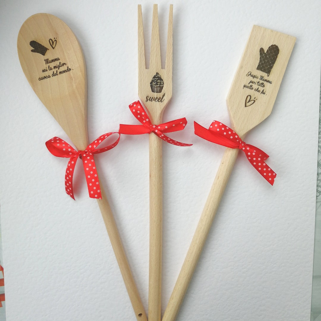 Set of 3 Customizable Wooden Spoons Mother's Day MOTHER'S DAY - Etsy