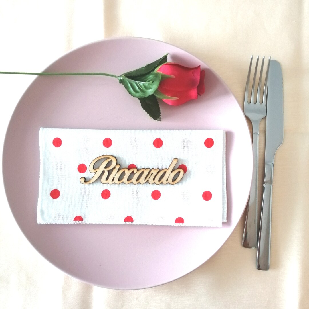 Elegant Wooden Name Placeholder for Wedding, Communion, Baptism ...