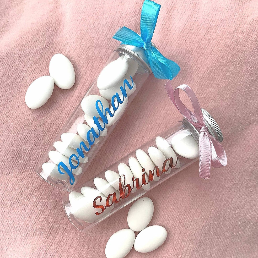 Plexiglass Box for Sugared Almonds With Personalized Name 12 Cm X 3 Cm ...