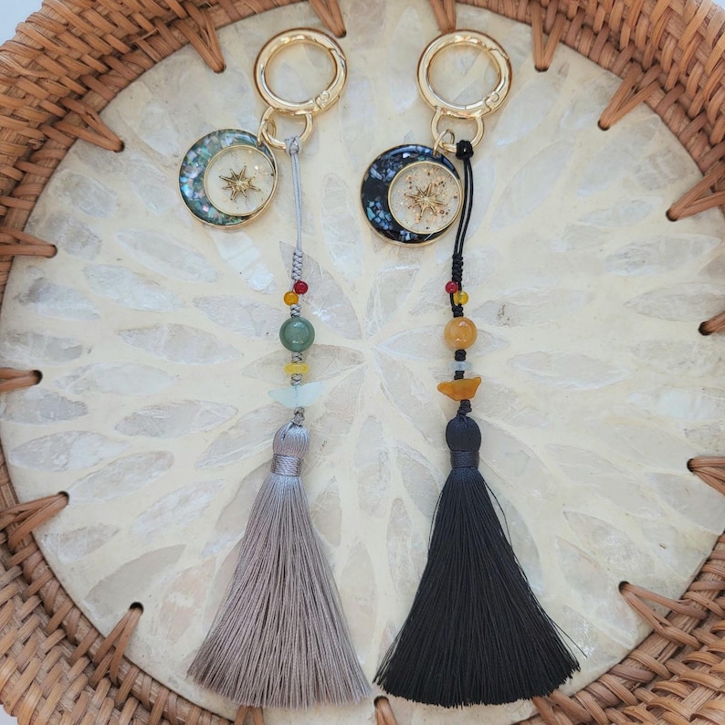 Moonlight Traditional Korean Norigae Keychain – Tassel With Resin ...