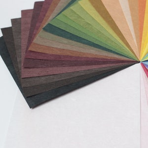 I[50 Sheets] Mixed Korean Traditional Mulberry Colored Paper Hanji (6 X ...