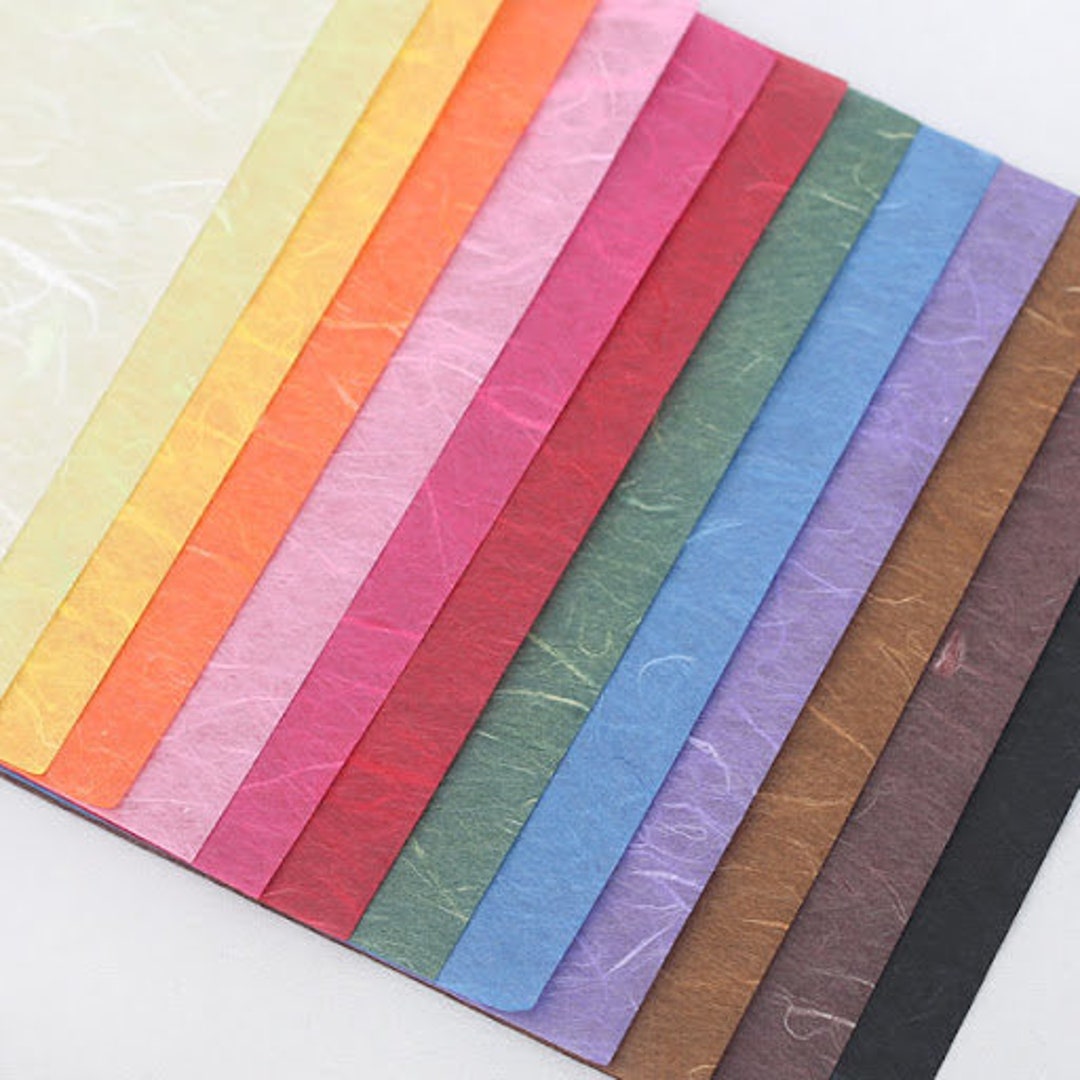 8 Color Mulberry Paper Variety Pack - Hanji - 색한지 - Natural Fibers - 25 ...
